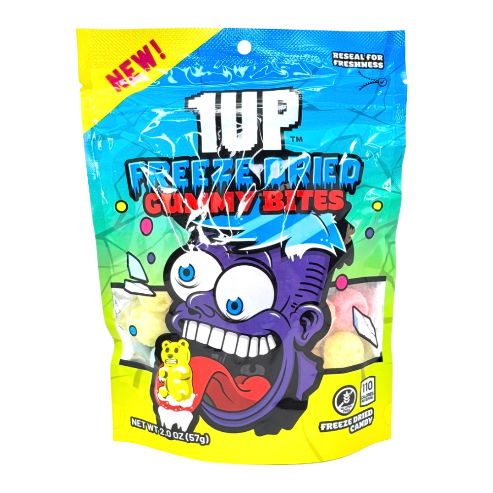 1UP Freeze Dried Gummy Bites 2oz - 1 Bag. | Candy District
