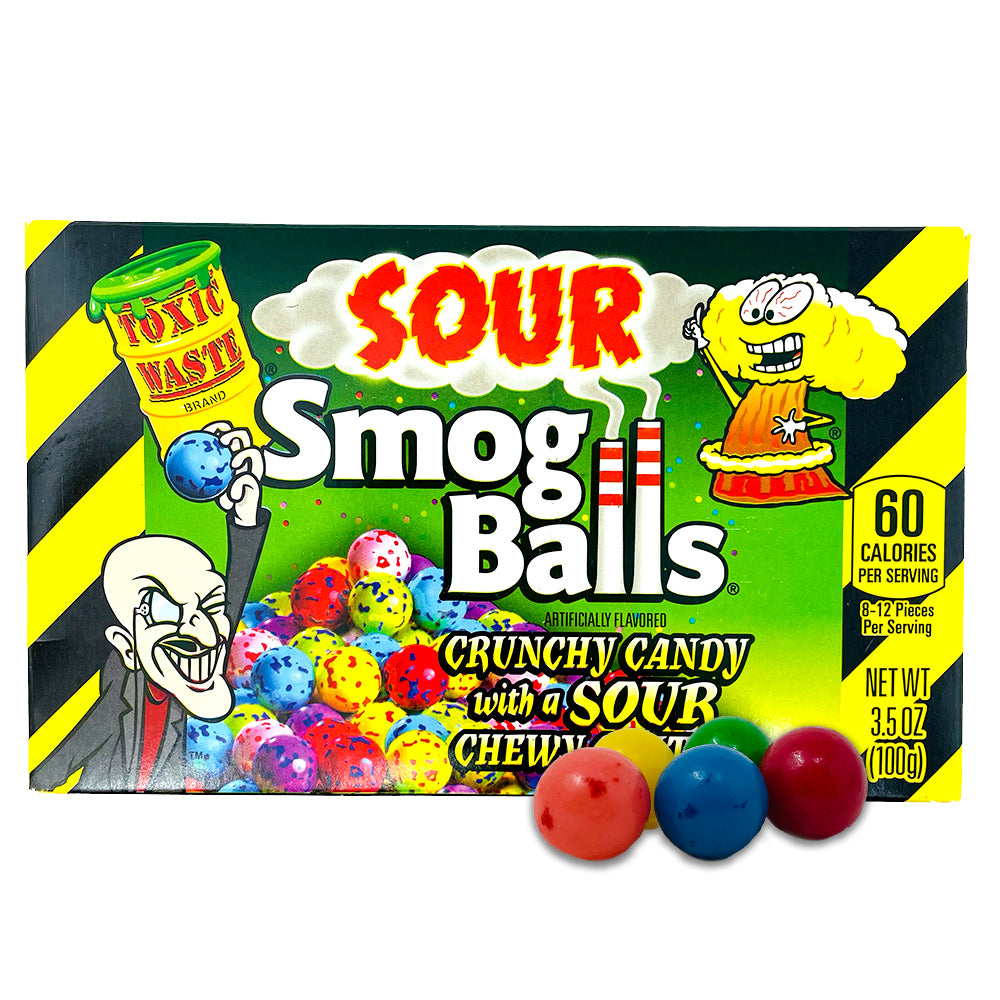 Toxic Waste Sour Smog Balls Theatre Pack - 12 Pack | Candy District