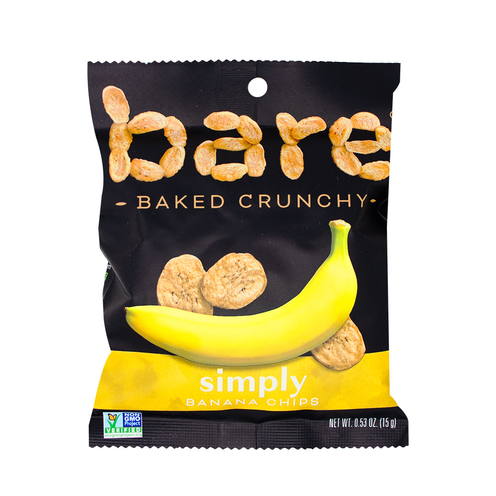 Bare Baked Crunchy Simply Banana Chips 15g - 18 Pack | Candy District