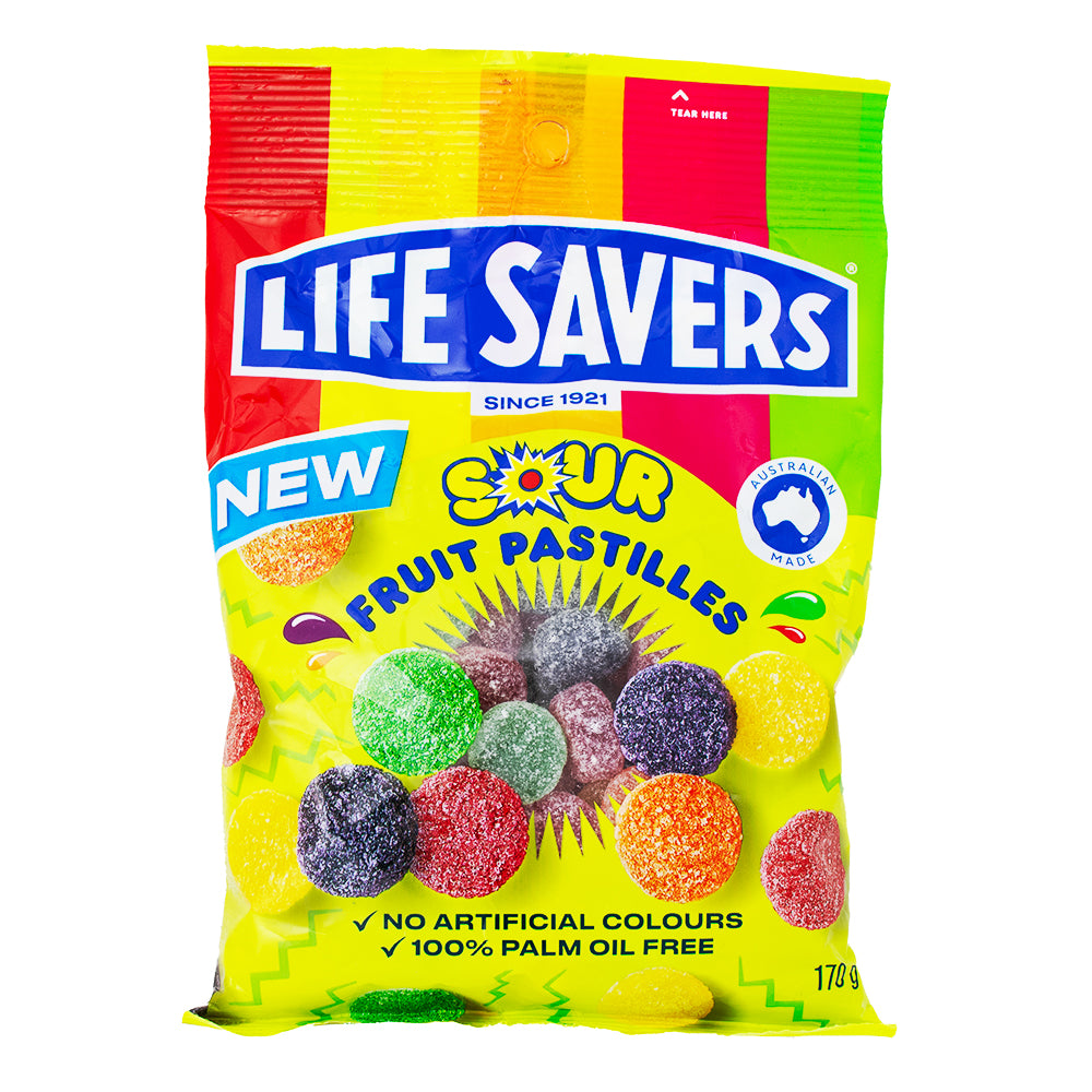 Lifesavers Sour Fruit Pastilles (Aus) 170g - 12 Pack | Candy District