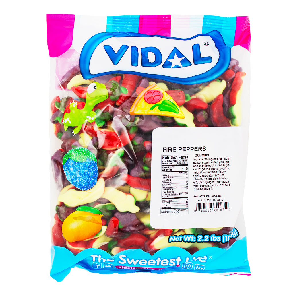 Vidal Fire Peppers 2.2lb - 1 Box | Candy District