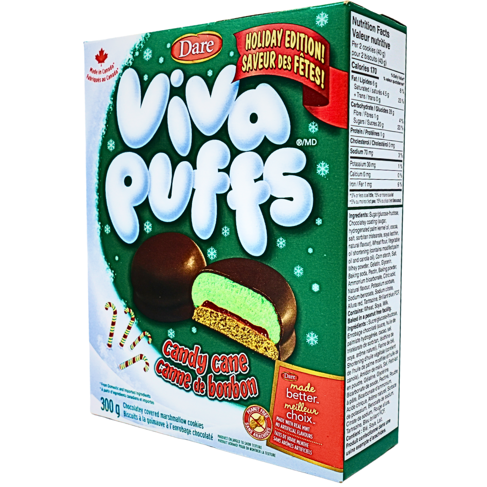 Dare Viva Puffs Candy Cane Cookies - 300g | Candy District