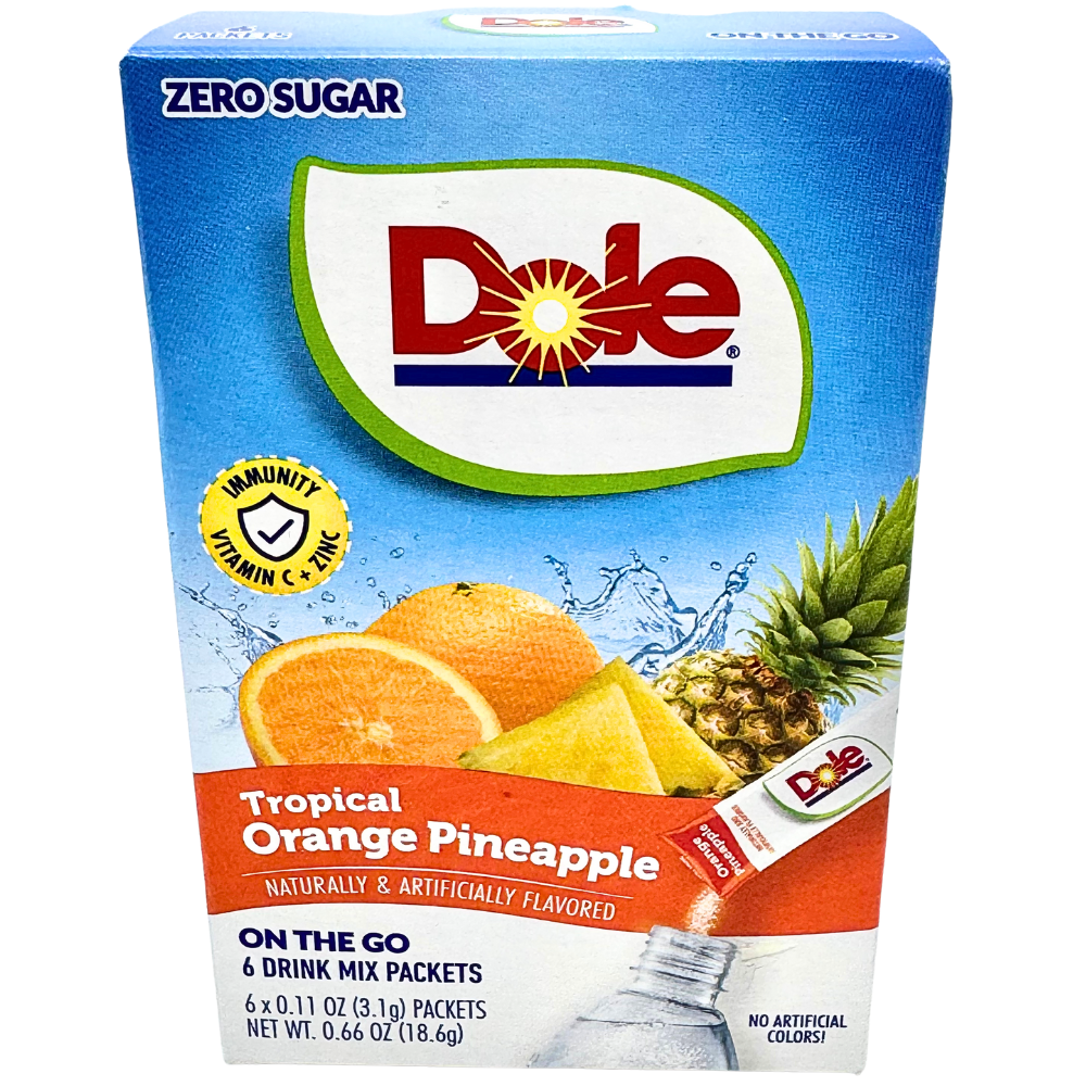 Dole Singles To Go Zero Sugar - Tropical Orange Pineapple | Candy District