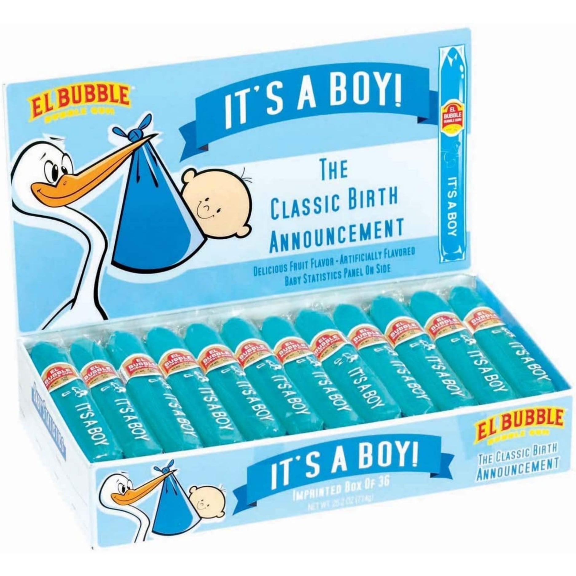 El-Bubble It's A Boy Bubble Gum Cigars 36 Pieces - 1 Box | Candy District