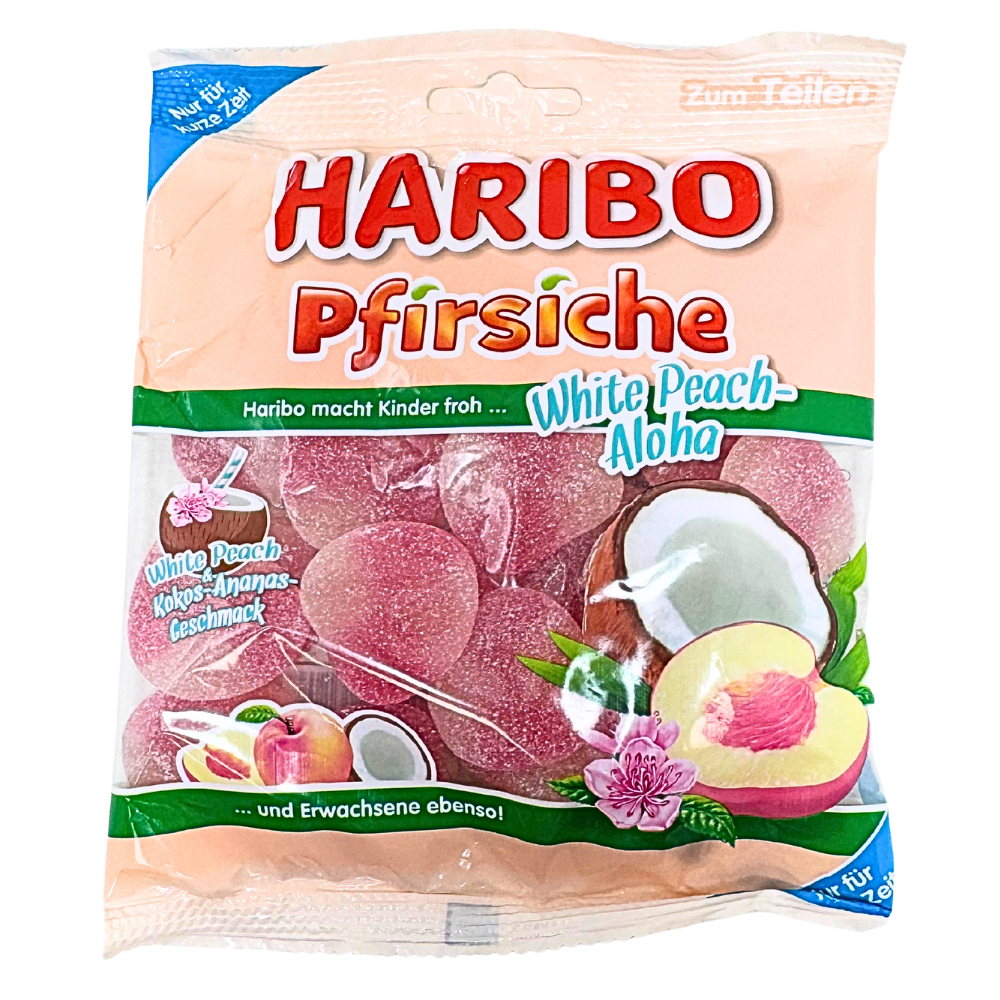 Haribo White Peach Aloha (Germany) - 175g | Candy District