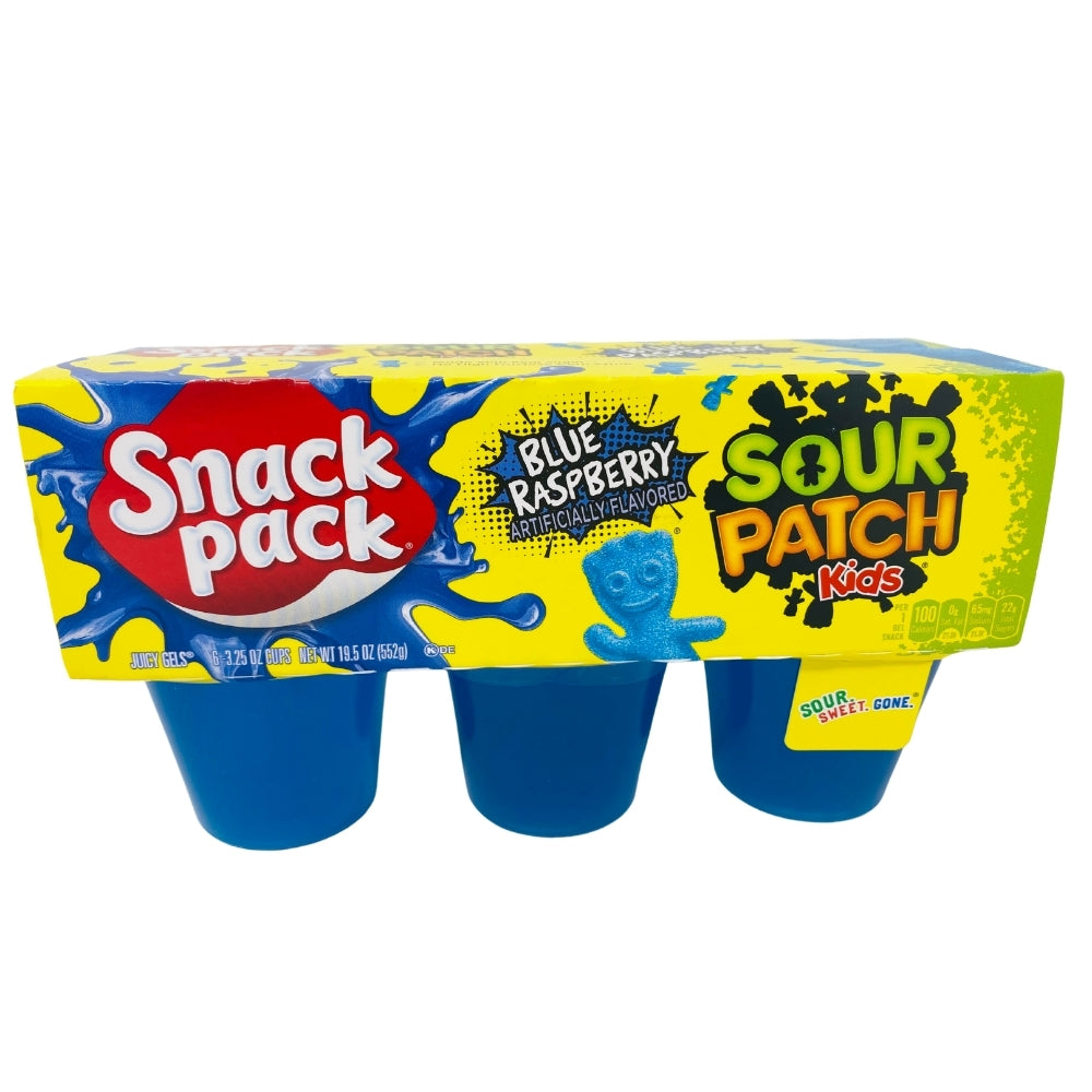 Snack Pack Sour Patch Kids Blue Raspberry 552g (6 Cups) - 8 Pack ...