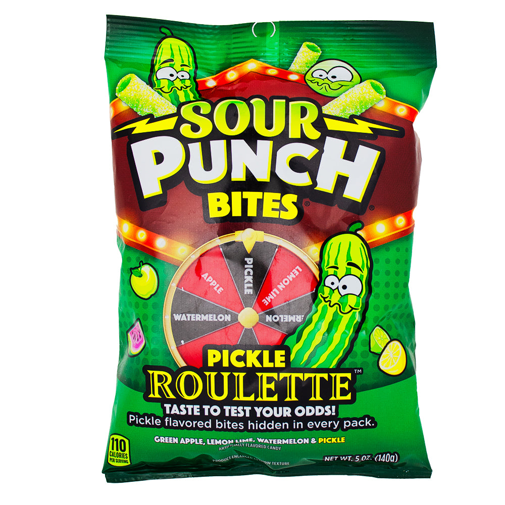 Sour Punch Bites Pickle Roulette - 5oz -12 Pack | Candy District
