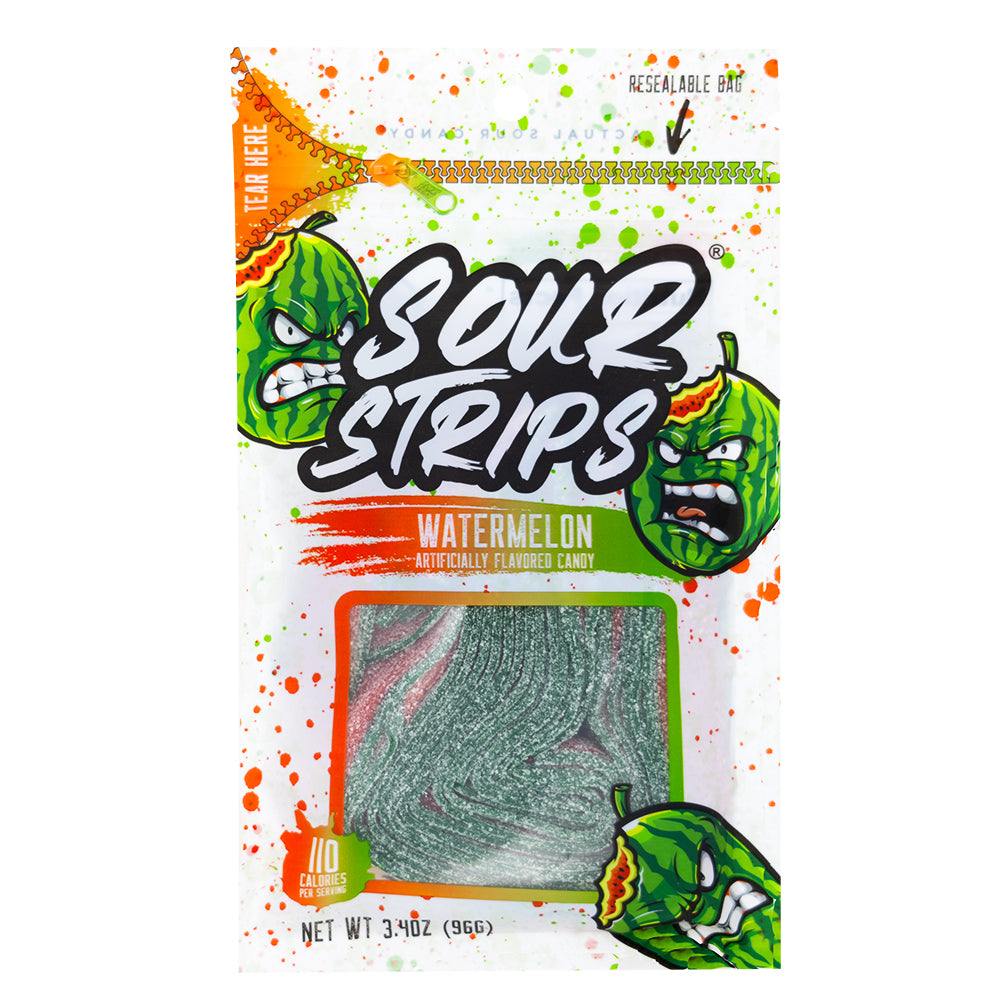 Sour Strips Watermelon 96g | Candy District